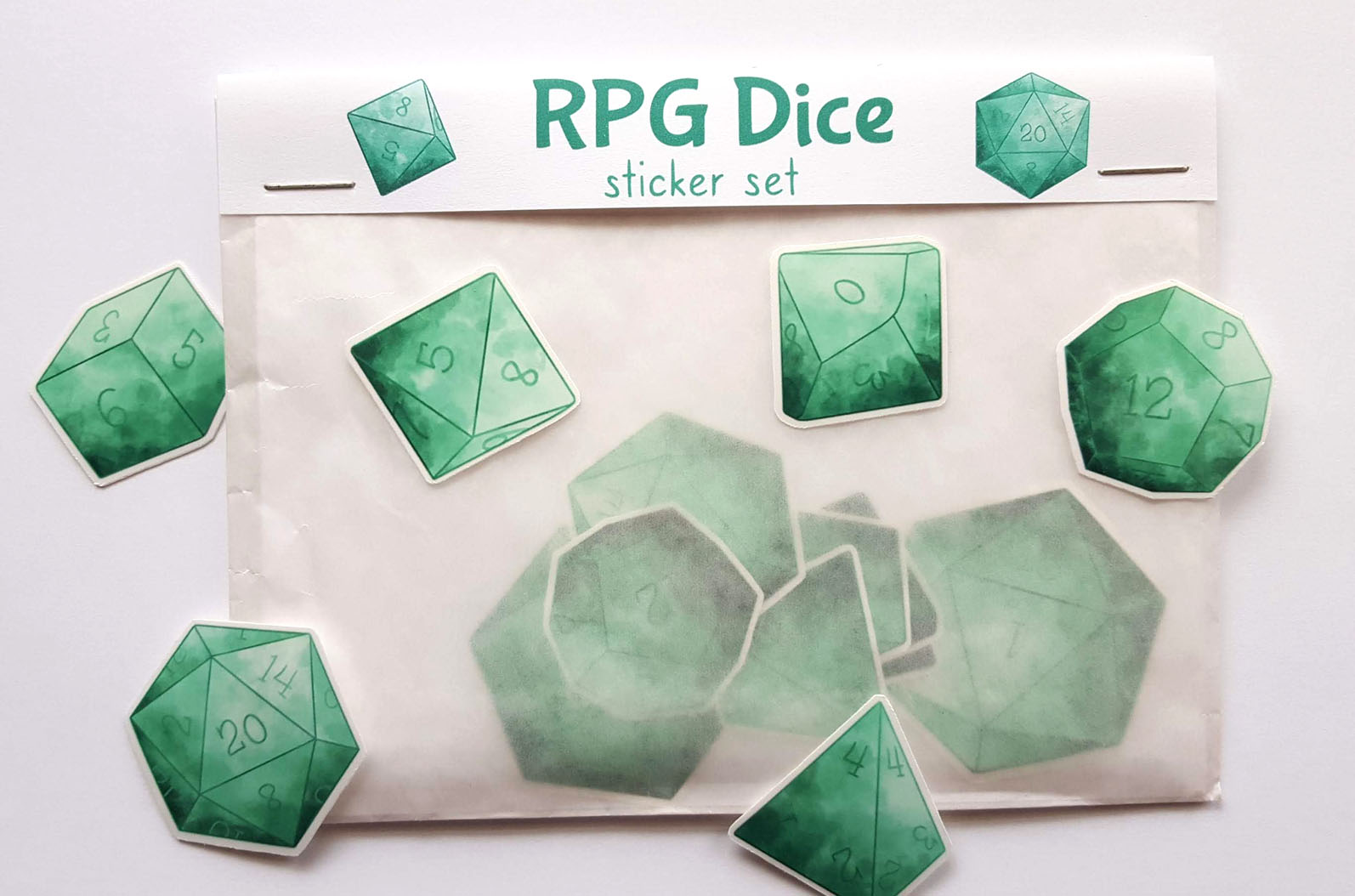 Dice Sticker Set-Green - GrousyGirl